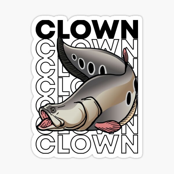 "Clown Knife Fish 80's Style Monster Fish" Sticker for Sale by JRRTs ...