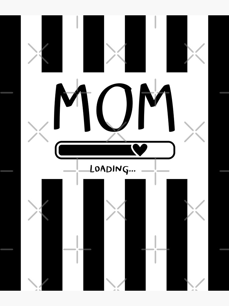 "Black and white vertical striped top, Mom Loading" Sticker for Sale by ...