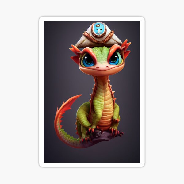 "Captain dragon" Sticker for Sale by Eislyn | Redbubble