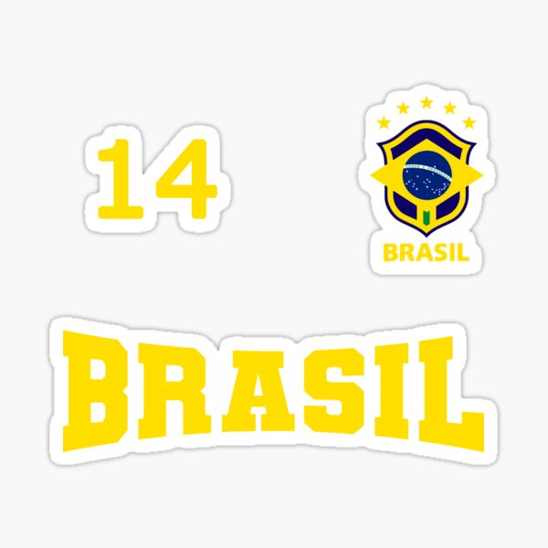 "Brasil 2022 Azul, número 14" Sticker for Sale by Tefawt | Redbubble