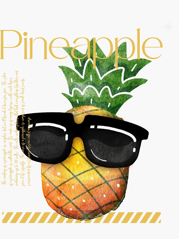 "Funny Orange Anatomy of a Pineapple " Sticker for Sale by ...