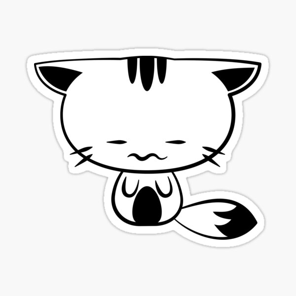"Cute But Sad Cat" Sticker for Sale by fluffyPawpet | Redbubble