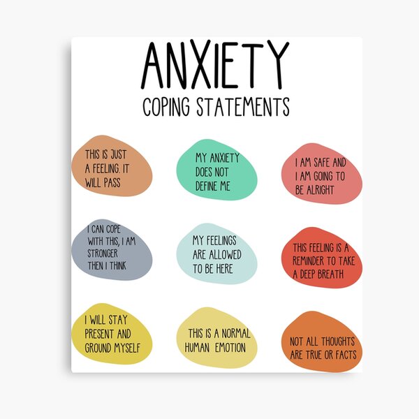 "Anxiety Coping Statements Anxiety Help Management Mental Health Self ...