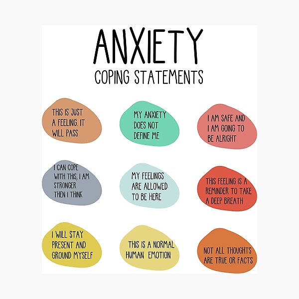"Anxiety Coping Statements Anxiety Help Management Mental Health Self ...