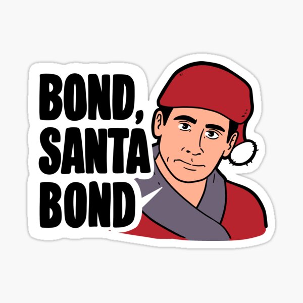 "SANTA BOND - Michael Scott shirts" Sticker for Sale by theofficememe ...