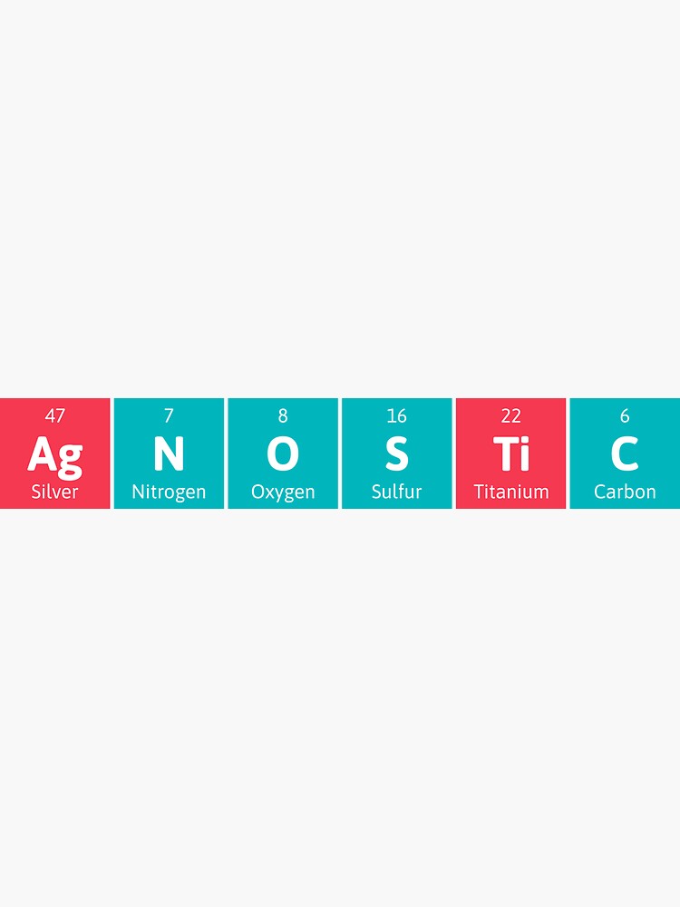 "Agnostic Periodic Table Elements" Sticker for Sale by blacklinesart ...