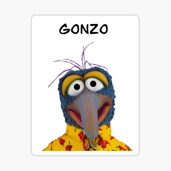 "Gonzo Muppet" Sticker for Sale by nickclarkeart | Redbubble