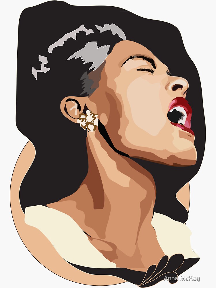 "Billie Holiday" Sticker for Sale by annamckay | Redbubble