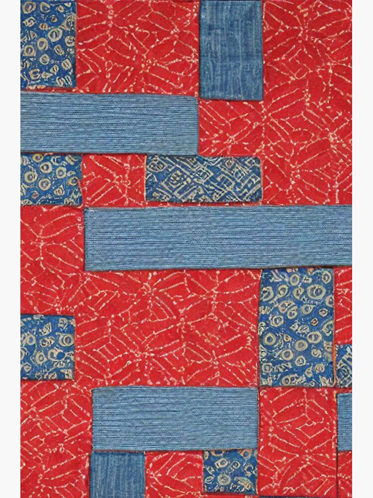 "boro japanese traditionally inspired patchwork pattern" Sticker for ...