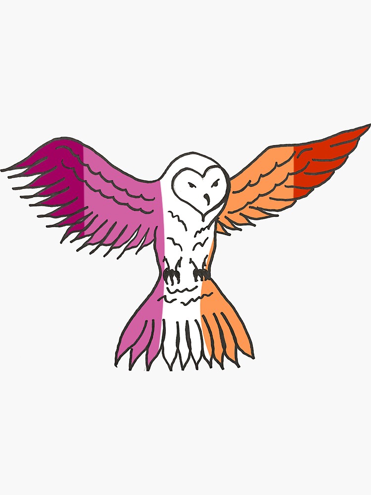 "Lesbian Pride Owl" Sticker for Sale by RoyGBivDesigns | Redbubble