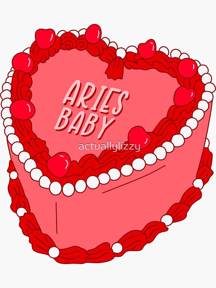 "aries astrology cake" Sticker for Sale by actuallylizzy | Redbubble