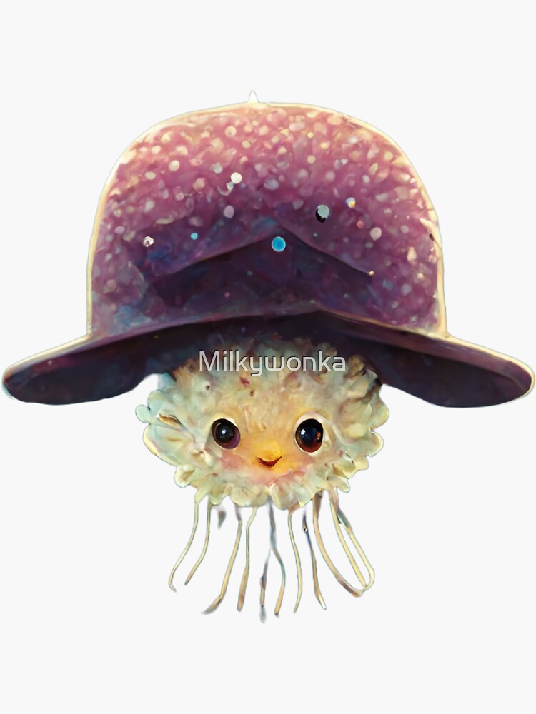 "A jellyfish with a hat" Sticker for Sale by Milkywonka | Redbubble