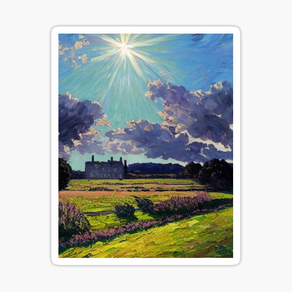 "English Countryside Manor House - Impressionist" Sticker for Sale by ...