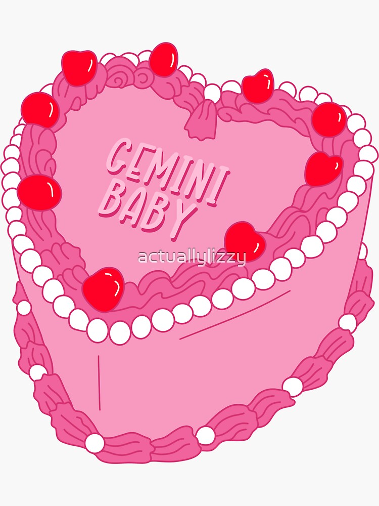 "gemini astrology cake" Sticker for Sale by actuallylizzy | Redbubble