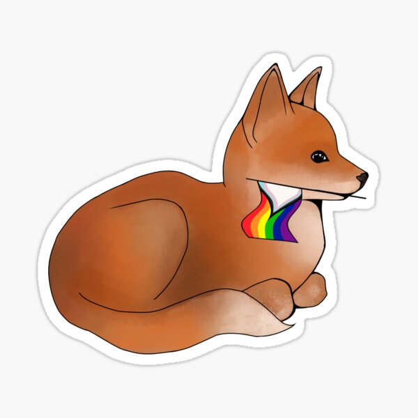 "Red Pride Fox: Progress" Sticker for Sale by sadlylucifer | Redbubble
