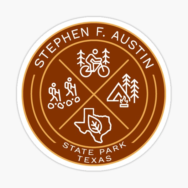 "Stephen F. Austin State Park Texas Heraldic Logo" Sticker for Sale by ...