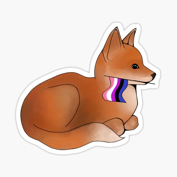 "Red Pride Fox: Genderfluid" Sticker for Sale by sadlylucifer | Redbubble