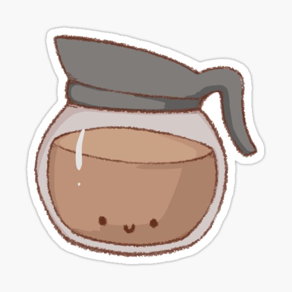 "Cute Coffee Pot" Sticker for Sale by Zephyr-Studio | Redbubble
