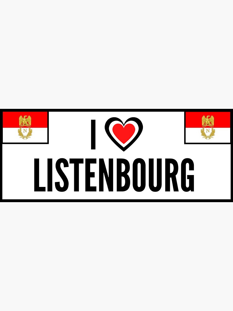 "I love listenbourg" Sticker for Sale by listenbourg | Redbubble