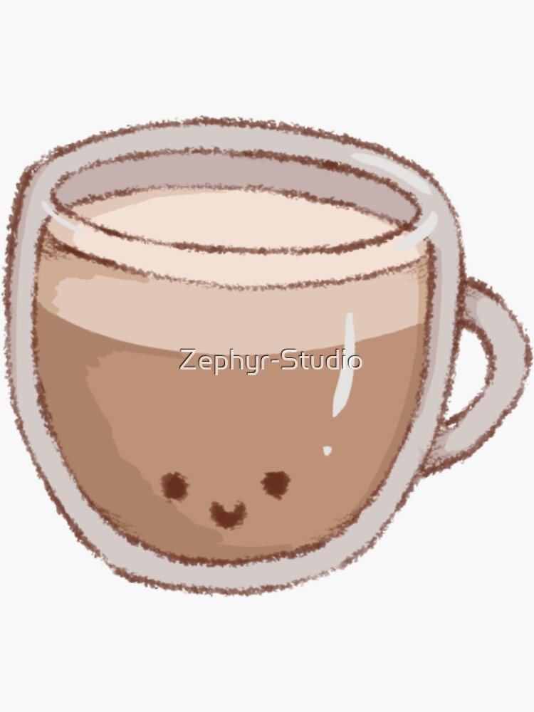 "Cute Cappuccino" Sticker for Sale by Zephyr-Studio | Redbubble