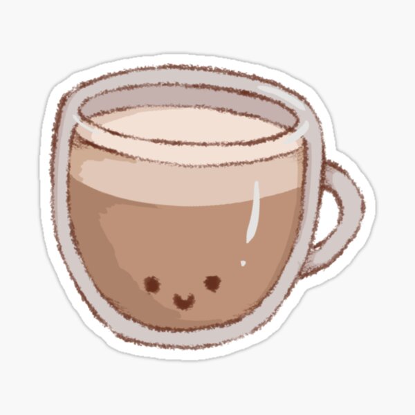 "Cute Cappuccino" Sticker for Sale by Zephyr-Studio | Redbubble