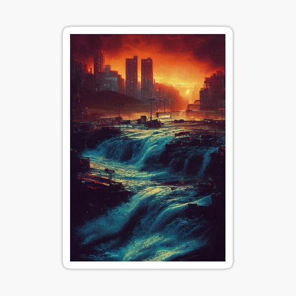 "Surreal Los Angeles Flooding" Sticker for Sale by iso20022 | Redbubble