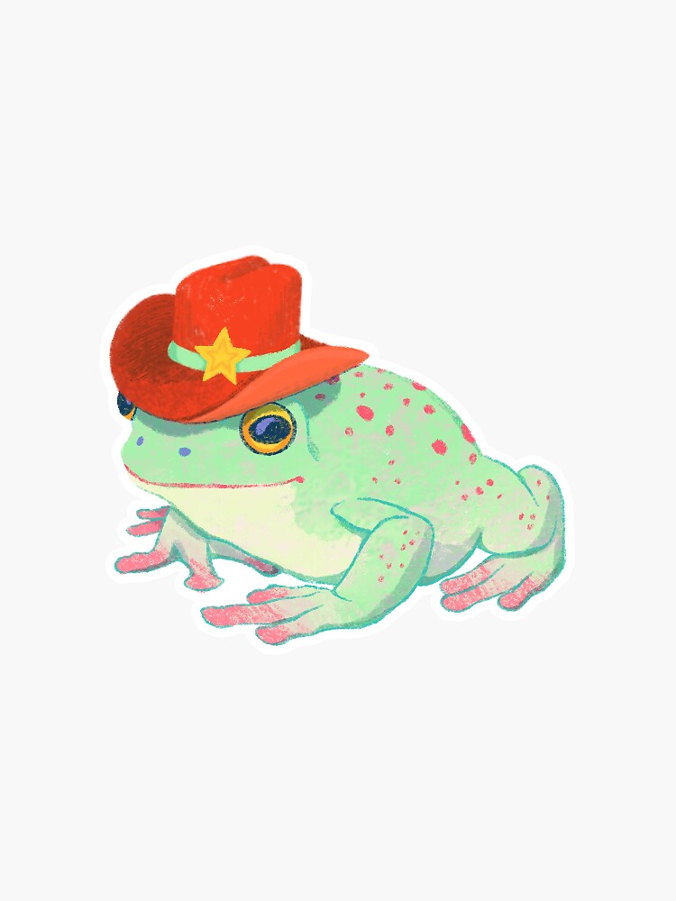 "Frog with Cowboy Hat" Sticker for Sale by eleary | Redbubble