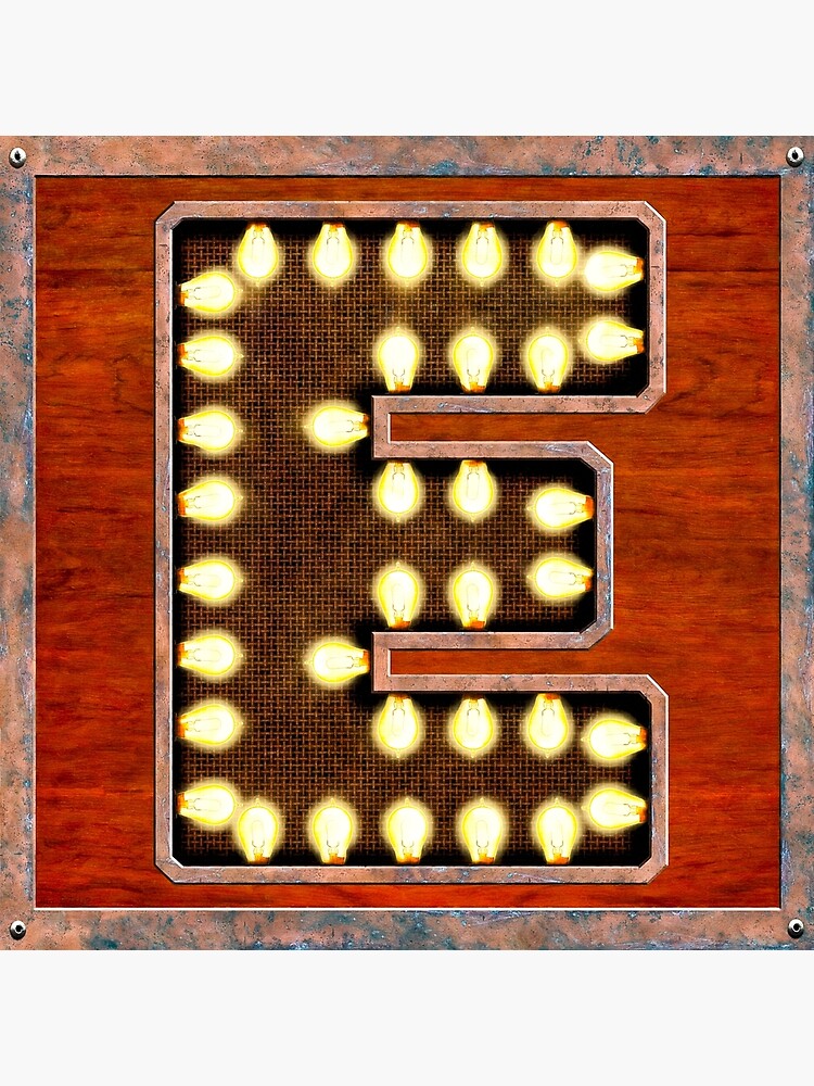 "Vintage Lighted Sign - Monogram Letter E" Poster by marksda1 | Redbubble