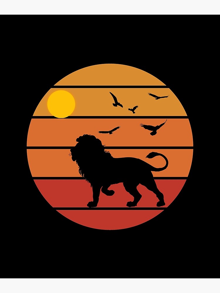 "Vintage Retro Sunset Art Of Zoo lion " Art Print for Sale by Swobodzio ...