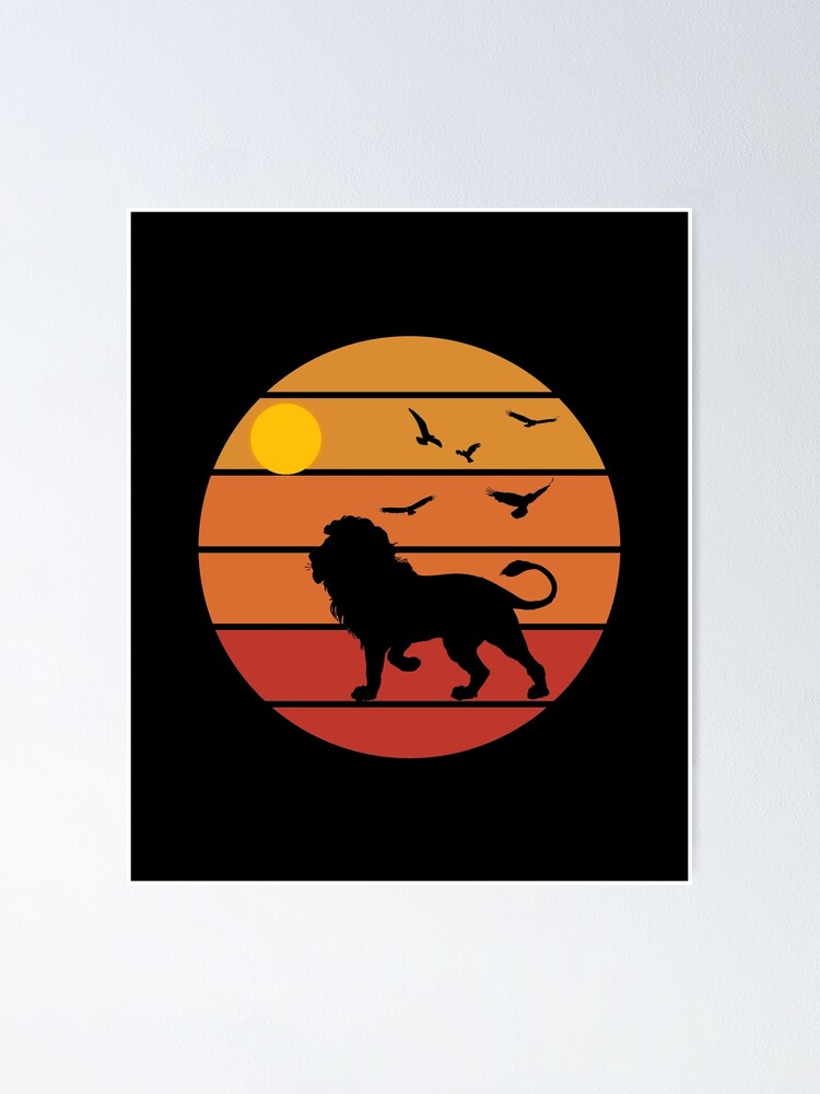 "Vintage Retro Sunset Art Of Zoo lion " Poster for Sale by Swobodzio ...