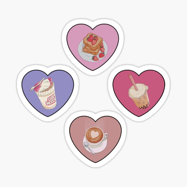 "Cute anime food sticker pack" Sticker for Sale by amonghearts | Redbubble