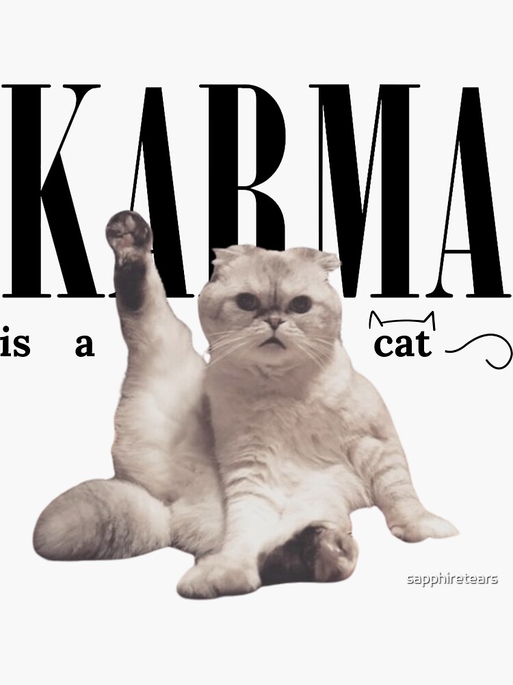 ""Karma is a cat" Meredith Taylor Swift Midnights Album" Sticker for ...