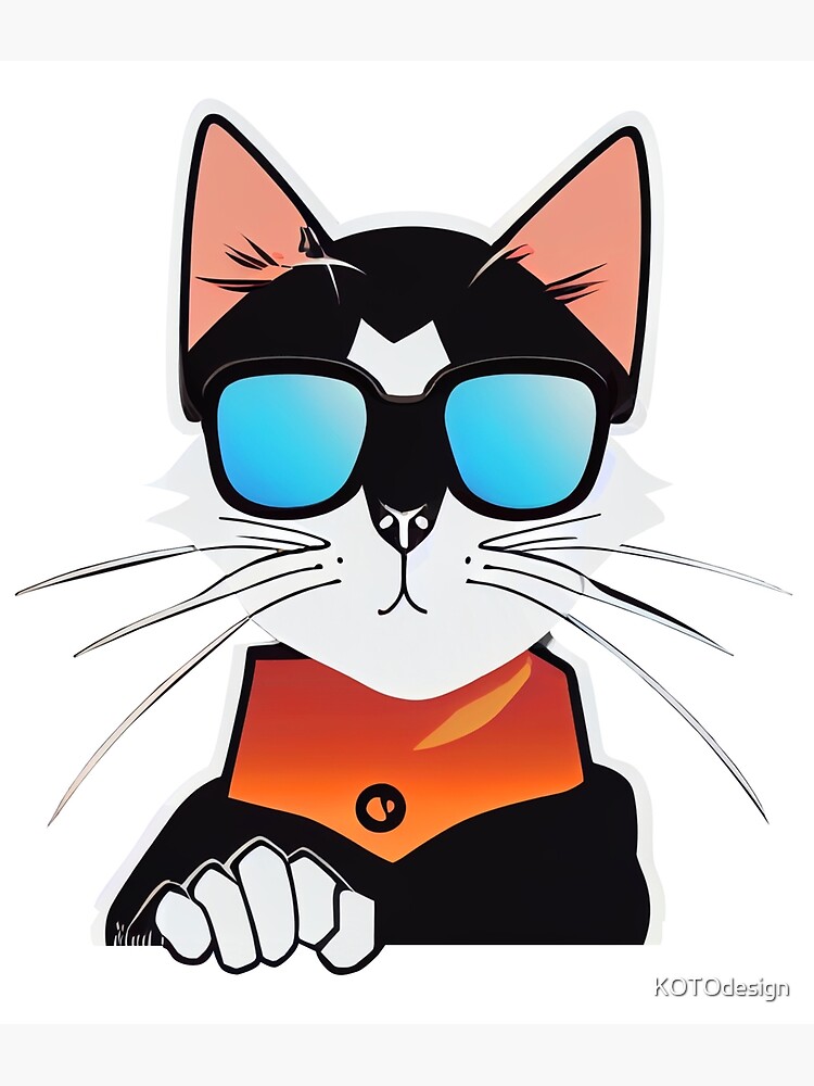 "Badass Cat with Shades" Poster for Sale by KOTOdesign | Redbubble