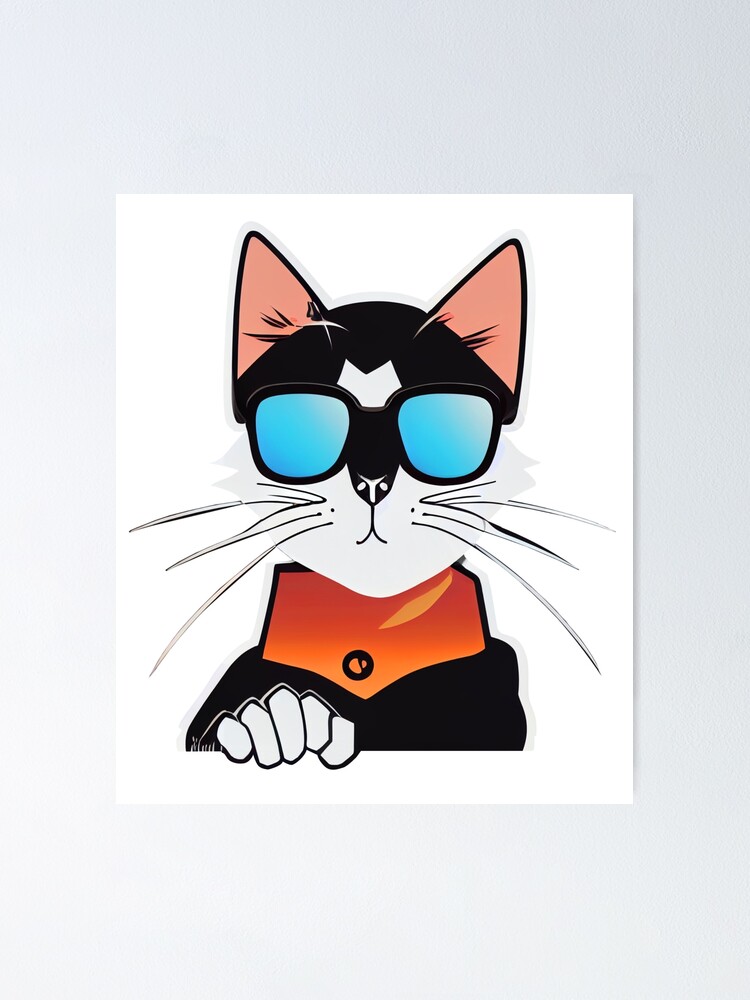 "Badass Cat with Shades" Poster for Sale by KOTOdesign | Redbubble