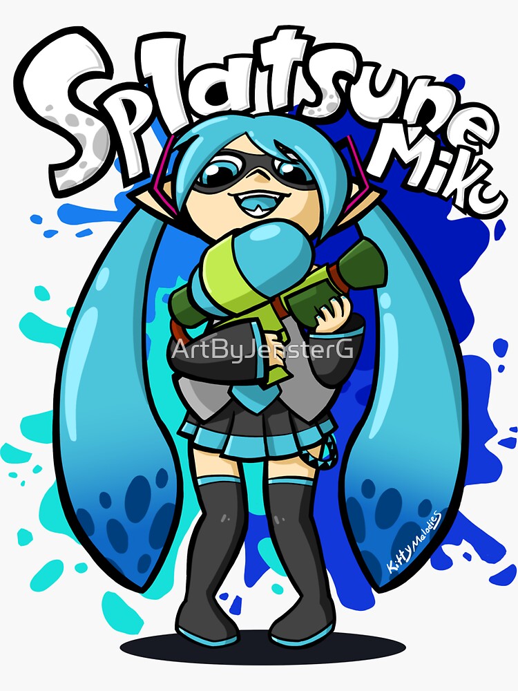 "Splatsune Miku" Sticker for Sale by KittyMelodies | Redbubble