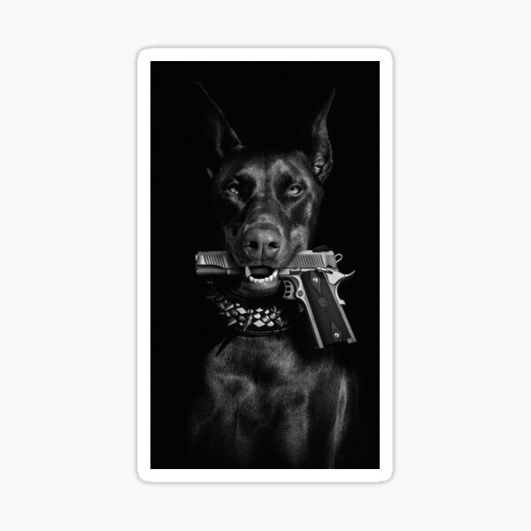 "Dog with a gun!" Sticker for Sale by ISSShop | Redbubble