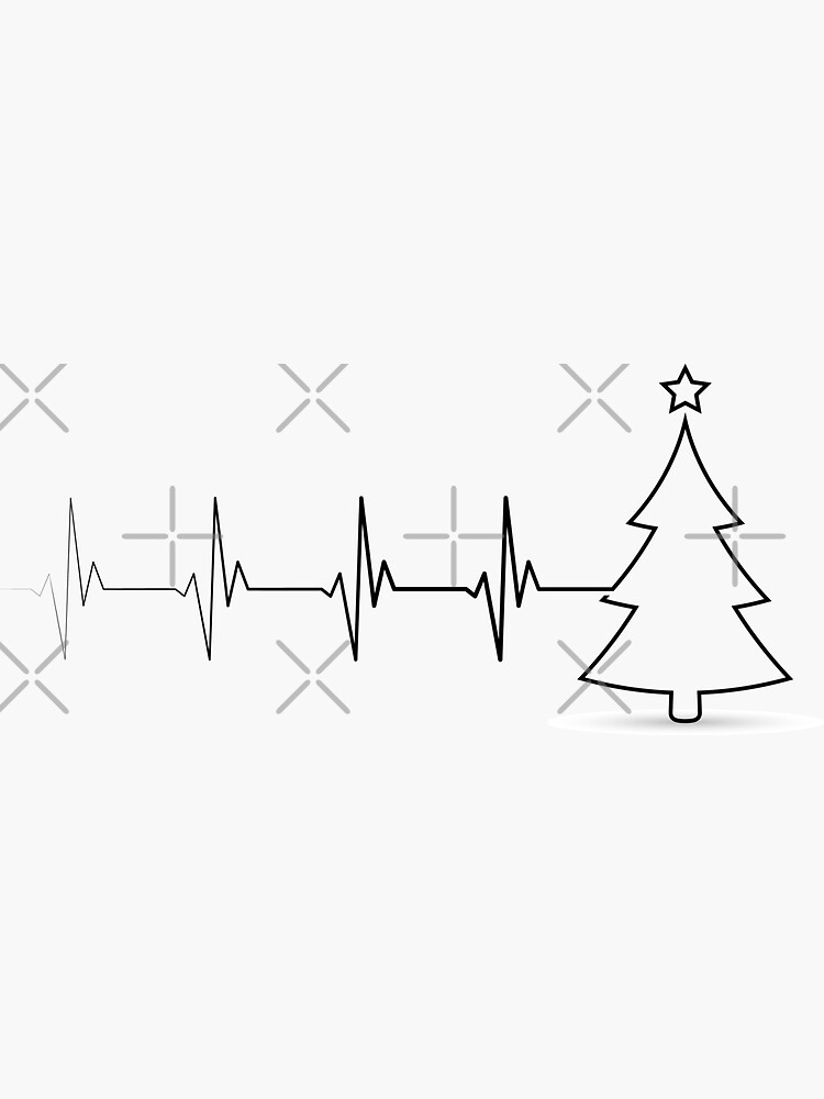 "EKG Christmas Tree" Sticker for Sale by CleverMed | Redbubble