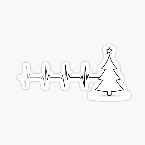 "EKG Christmas Tree" Sticker for Sale by CleverMed | Redbubble