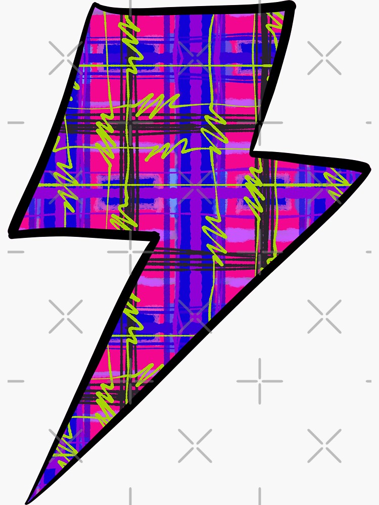 "Purple, Blue, Pink, and Electric Green - Bisexual Pride Punk Plaid ...