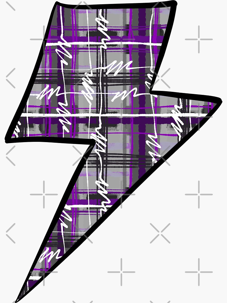 Purple Black And Grey Asexual Pride Punk Plaid Tiling Design Sticker For Sale By