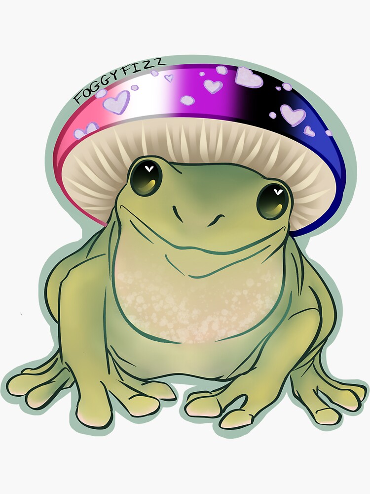 "Pride Mushroom Frog (gender fluid)" Sticker for Sale by FoggyFizz | Redbubble