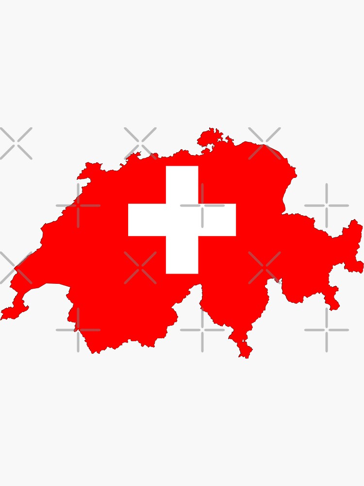 "Flag map of Switzerland" Sticker for Sale by mo91 | Redbubble