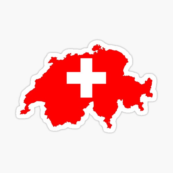 "Flag map of Switzerland" Sticker for Sale by mo91 | Redbubble