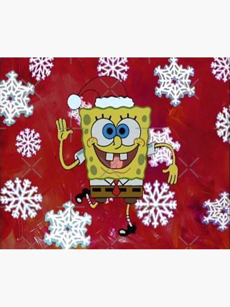 "Spongebob Red background Christmas" Sticker for Sale by martimmendes ...