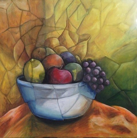 "Cubist fruit bowl" by LINROSS | Redbubble