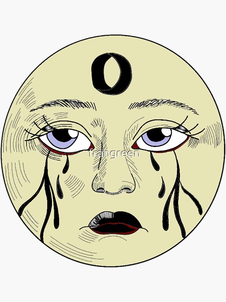 "Moon cry" Sticker for Sale by frahgreen | Redbubble
