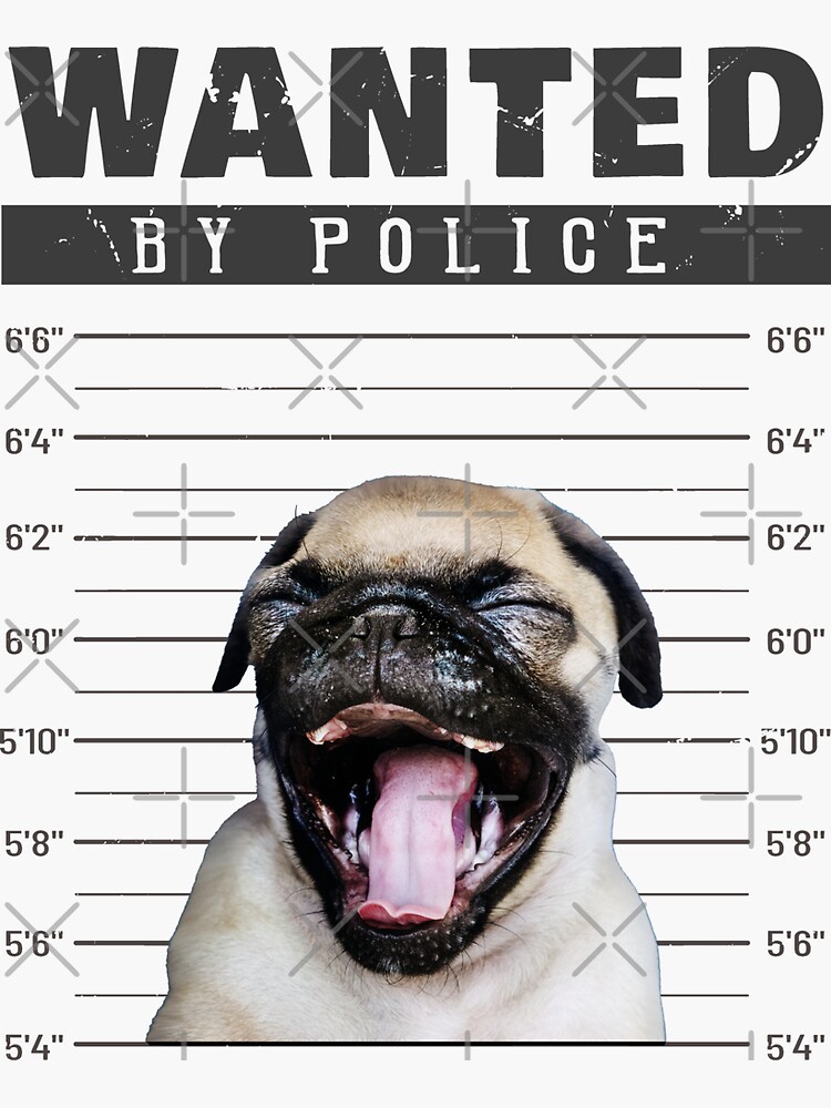 "Beware of The Dog Wanted By Police 50 000$" Sticker for Sale by OUMHIL ...