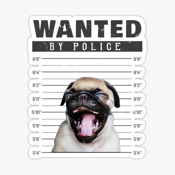 "Beware of The Dog Wanted By Police 50 000$" Sticker for Sale by OUMHIL ...
