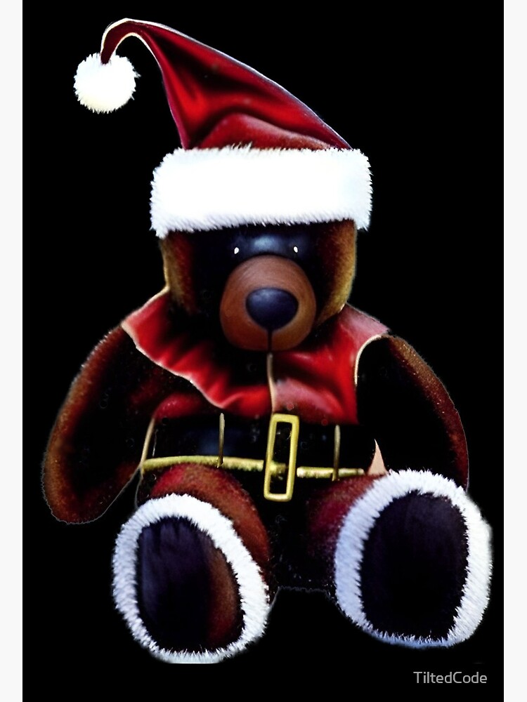 "Santa Teddy Bear" Poster for Sale by TiltedCode | Redbubble