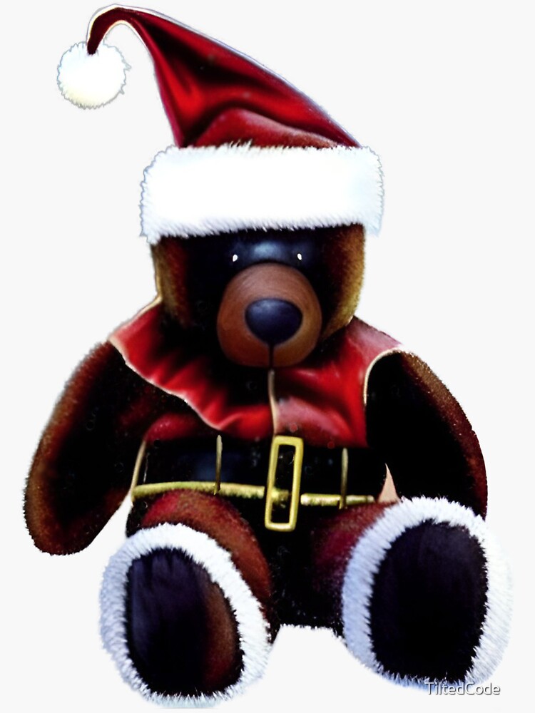 "Santa Teddy Bear" Sticker for Sale by TiltedCode | Redbubble